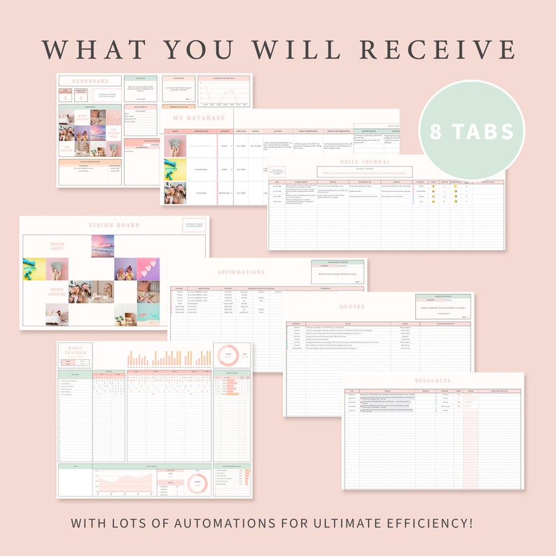 Manifestation Tracker Digital Manifesting Planner Daily Journal ...