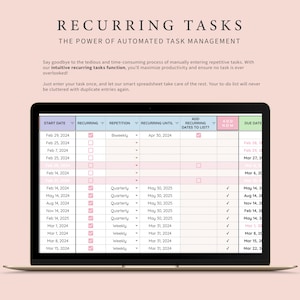 Task Tracker Google Sheets Spreadsheet | Digital To-do List Planner ...