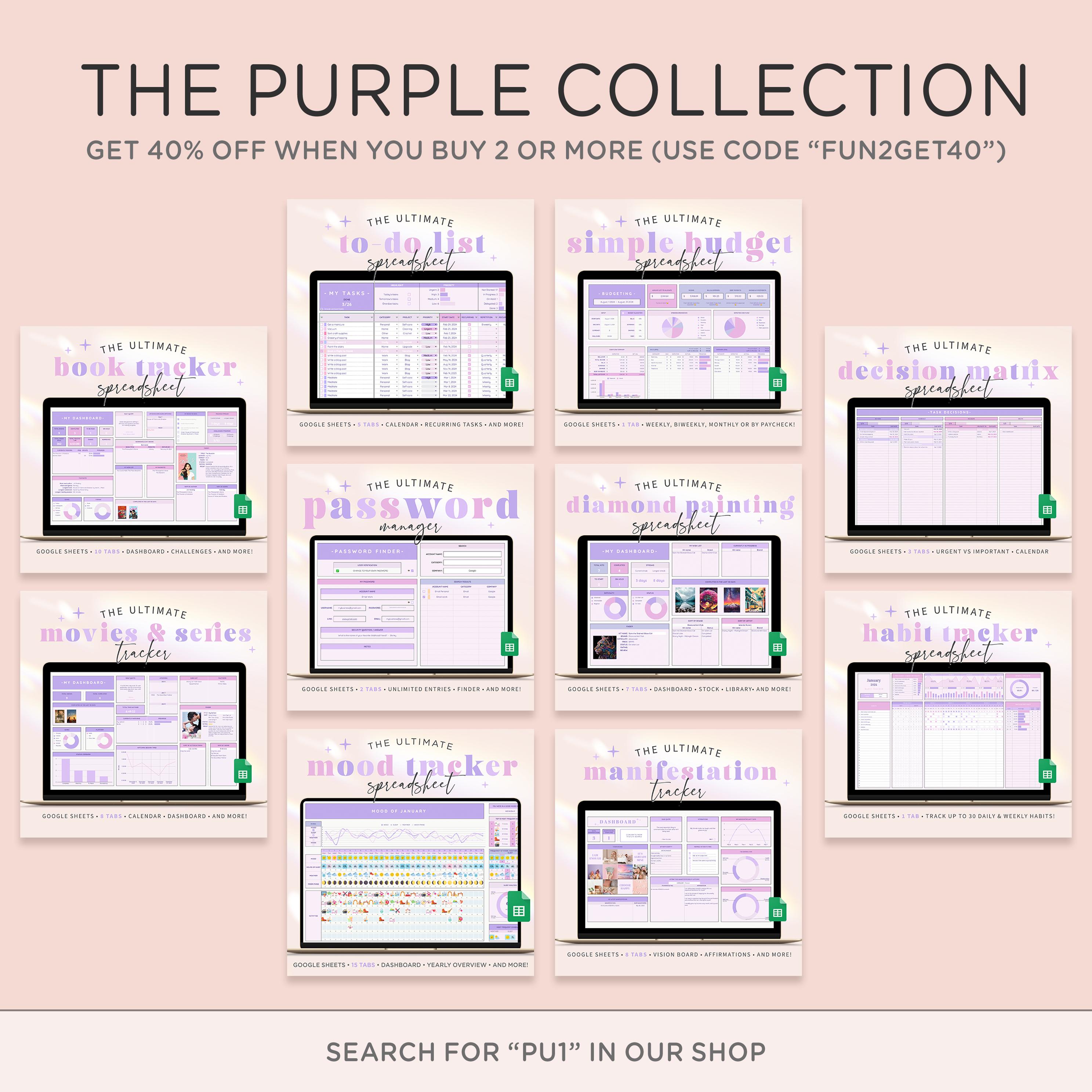 Diamond Painting Log Book Spreadsheet for Google Sheets | Diamond ...