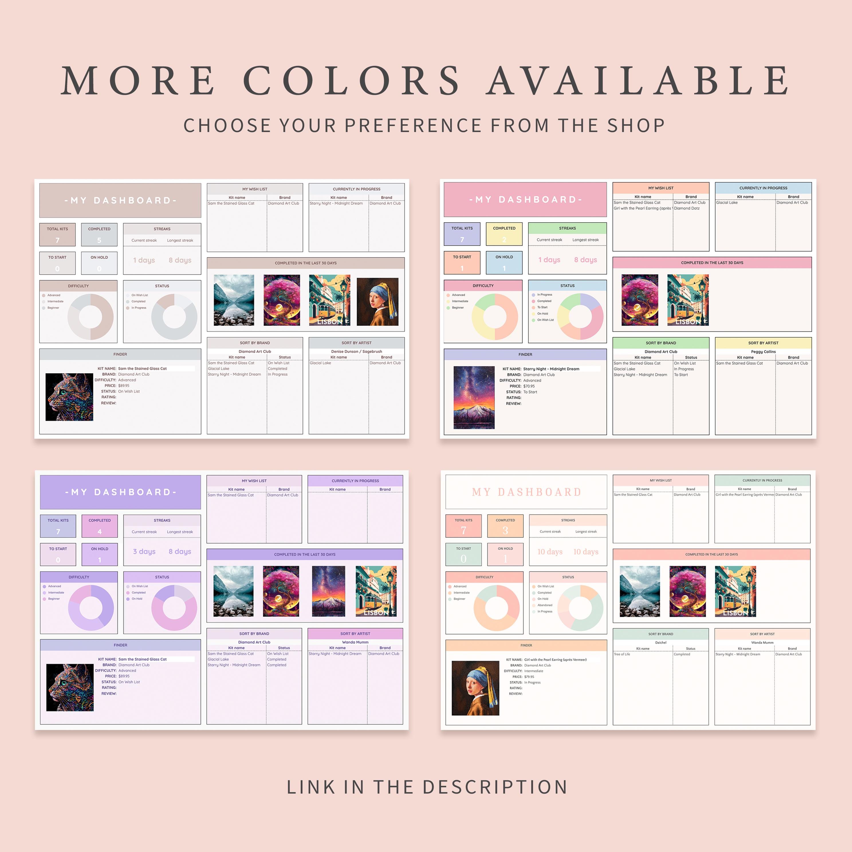 Diamond Painting Log Book Spreadsheet for Google Sheets | Diamond ...