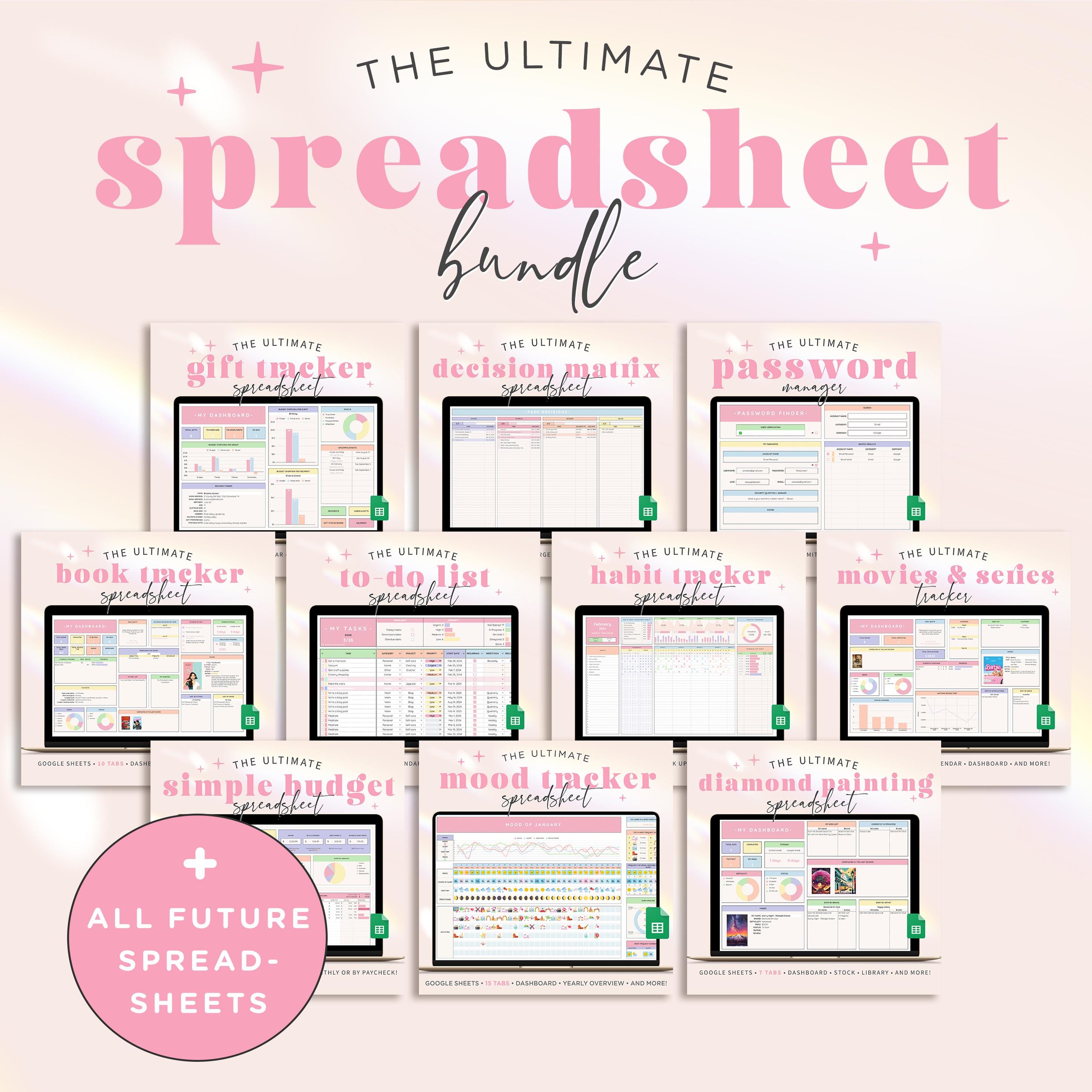 Spreadsheet Template Bundle for Google Sheets | All Spreadsheets From ...