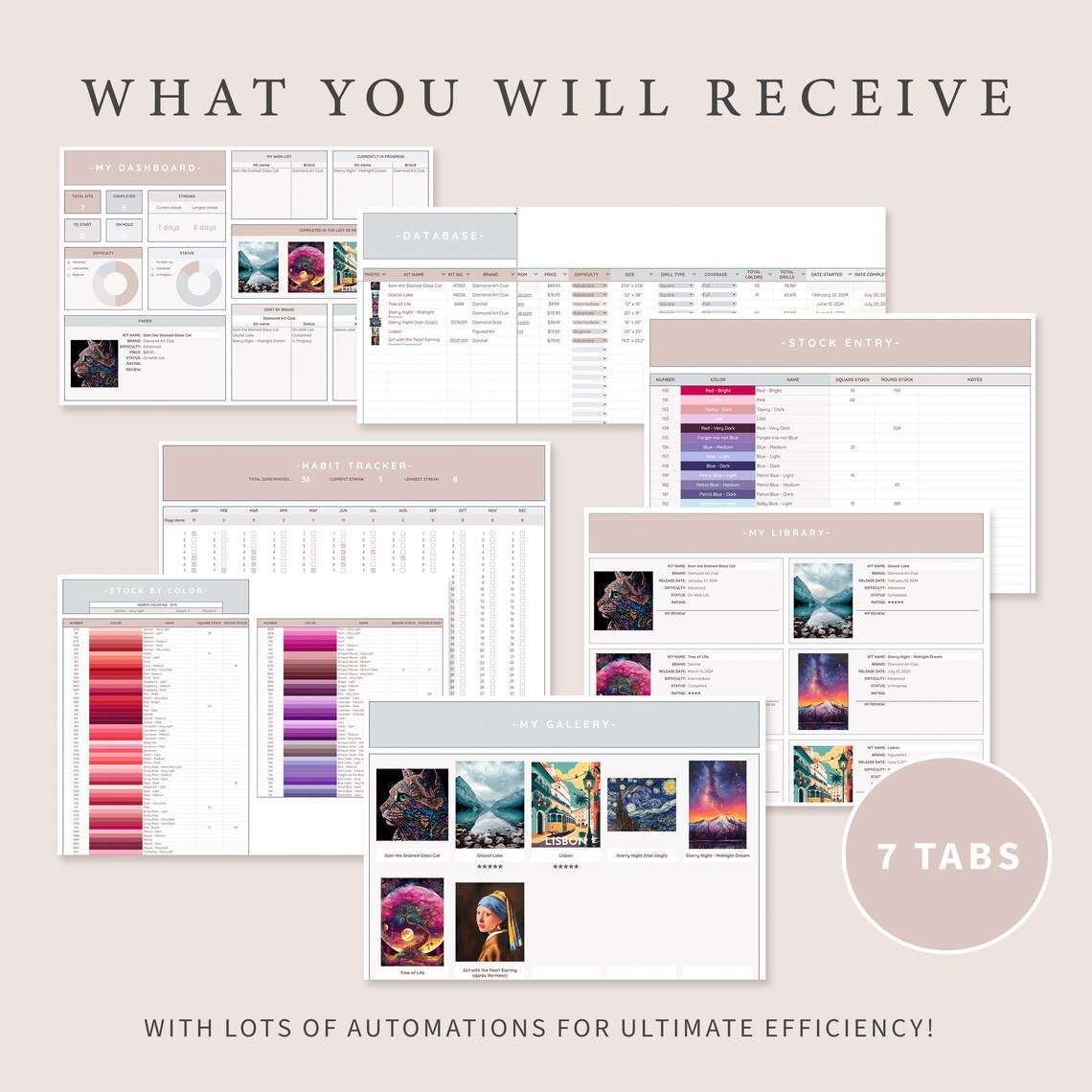 Diamond Painting Log Book Google Sheets | Diamond Painting Logbook ...