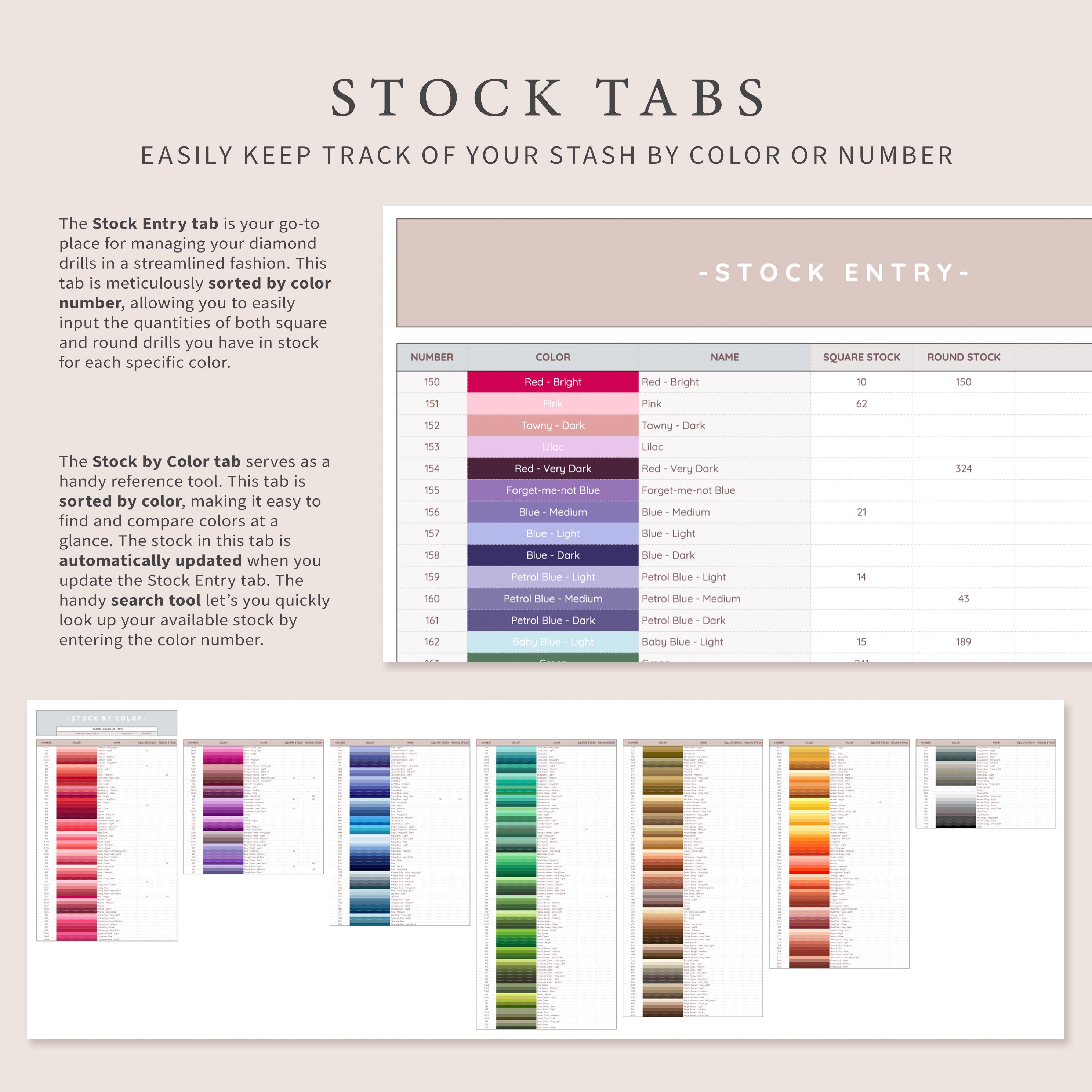 Diamond Painting Log Book Google Sheets | Diamond Painting Logbook ...