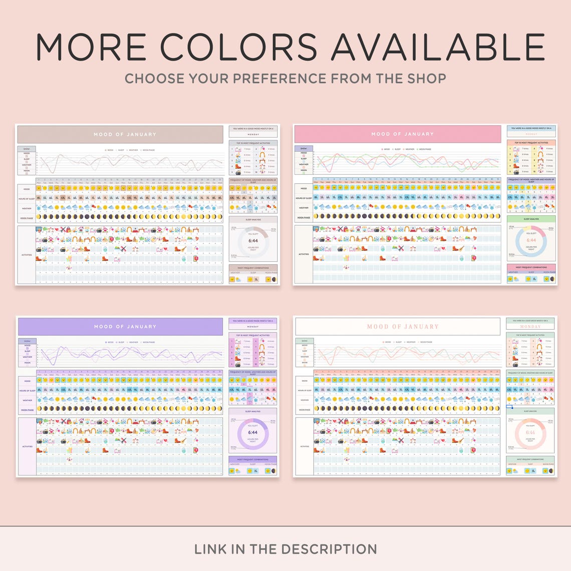 Mood Tracker Spreadsheet for Google Sheet | Daily Mood Journal ...