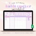 Purple Habit Tracker Digital Goal Planner Productivity Spreadsheet ...