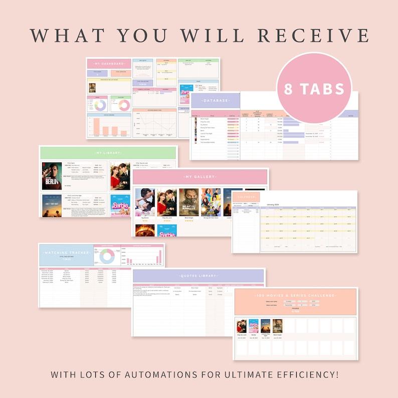 Movies & Series Spreadsheet Template | Movie Logbook, TV Shows Tracker ...