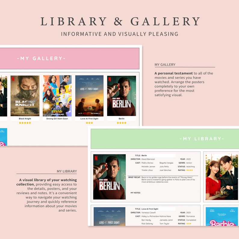 Movies & Series Spreadsheet Template | Movie Logbook, TV Shows Tracker ...