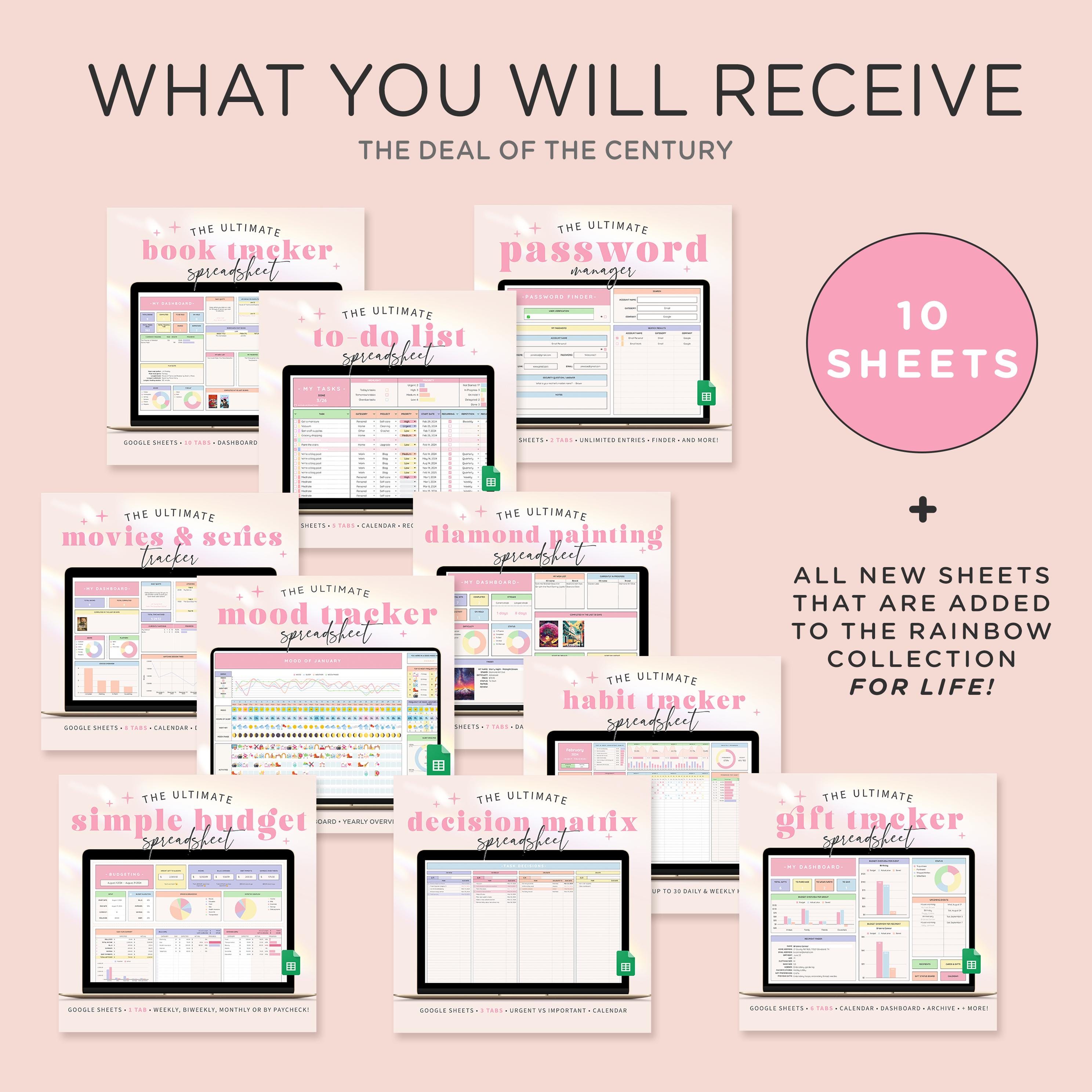 Spreadsheet Template Bundle for Google Sheets | All Spreadsheets From ...