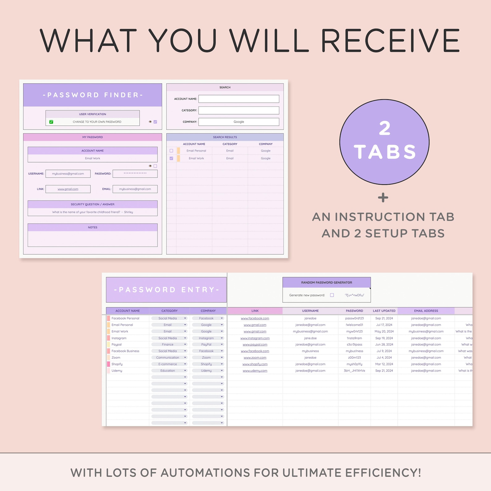Password Tracker Spreadsheet | Student Password Manager, Digital ...