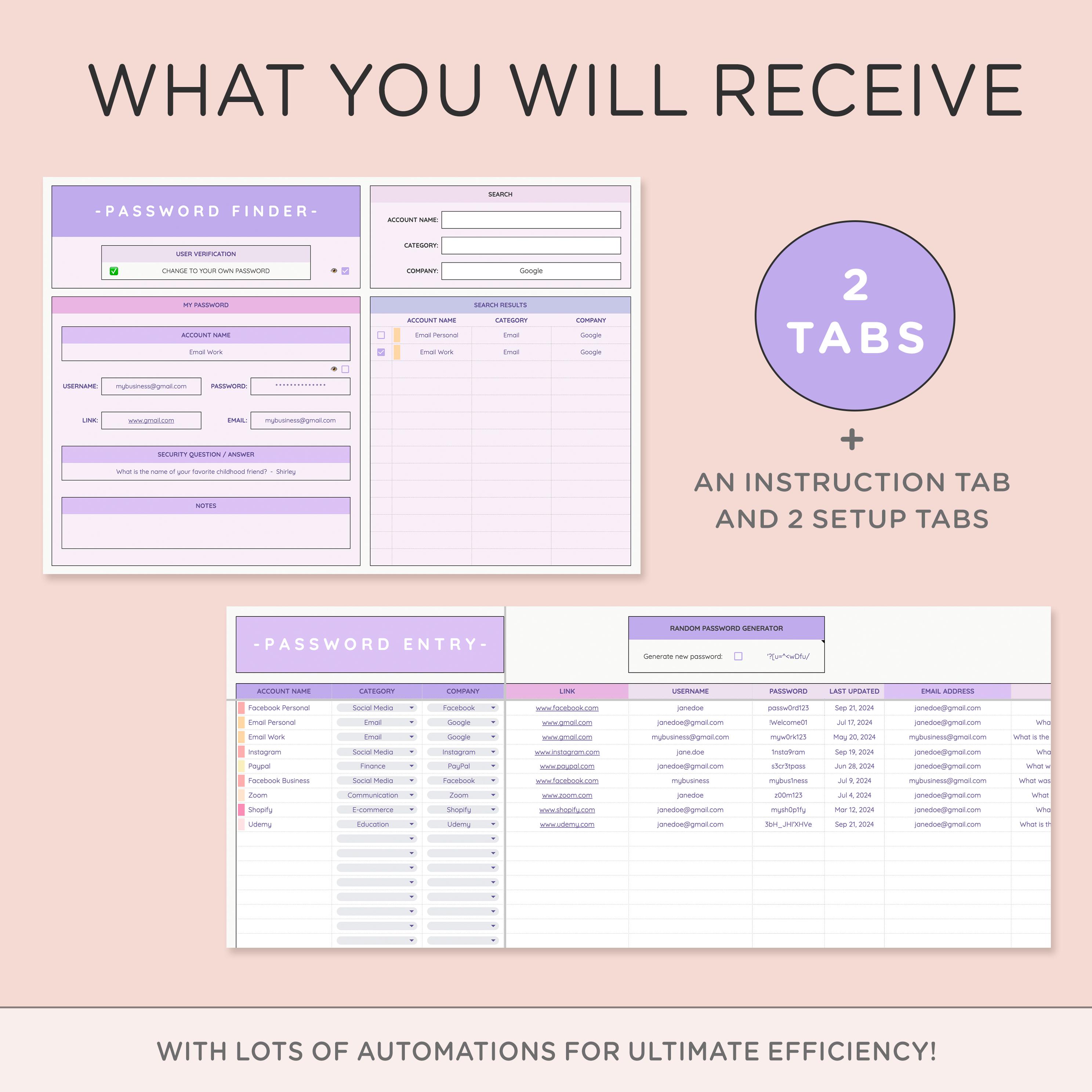 Password Tracker Spreadsheet | Student Password Manager, Digital ...