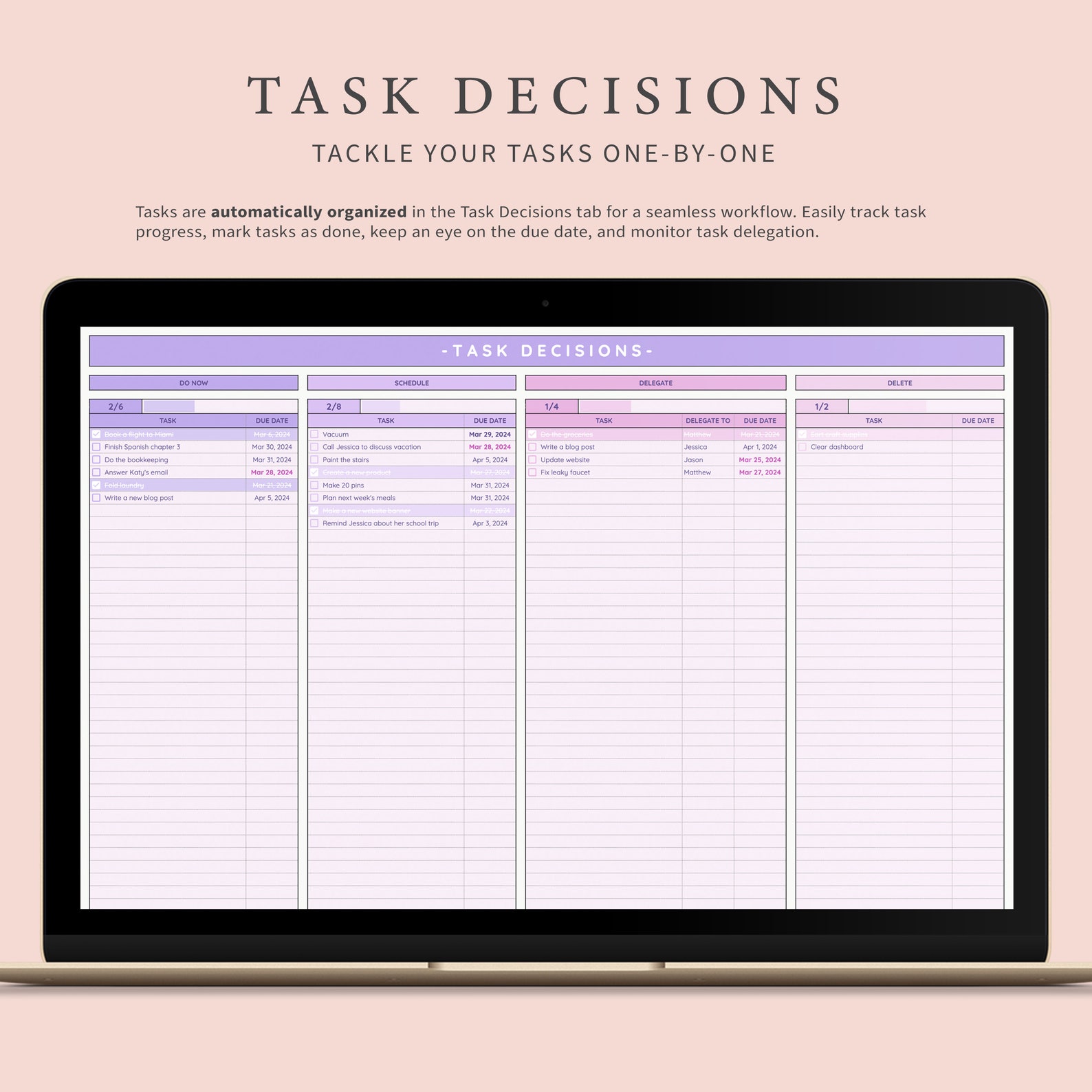 Decision Matrix Spreadsheet for Google Sheets | Task Priority Tracker ...