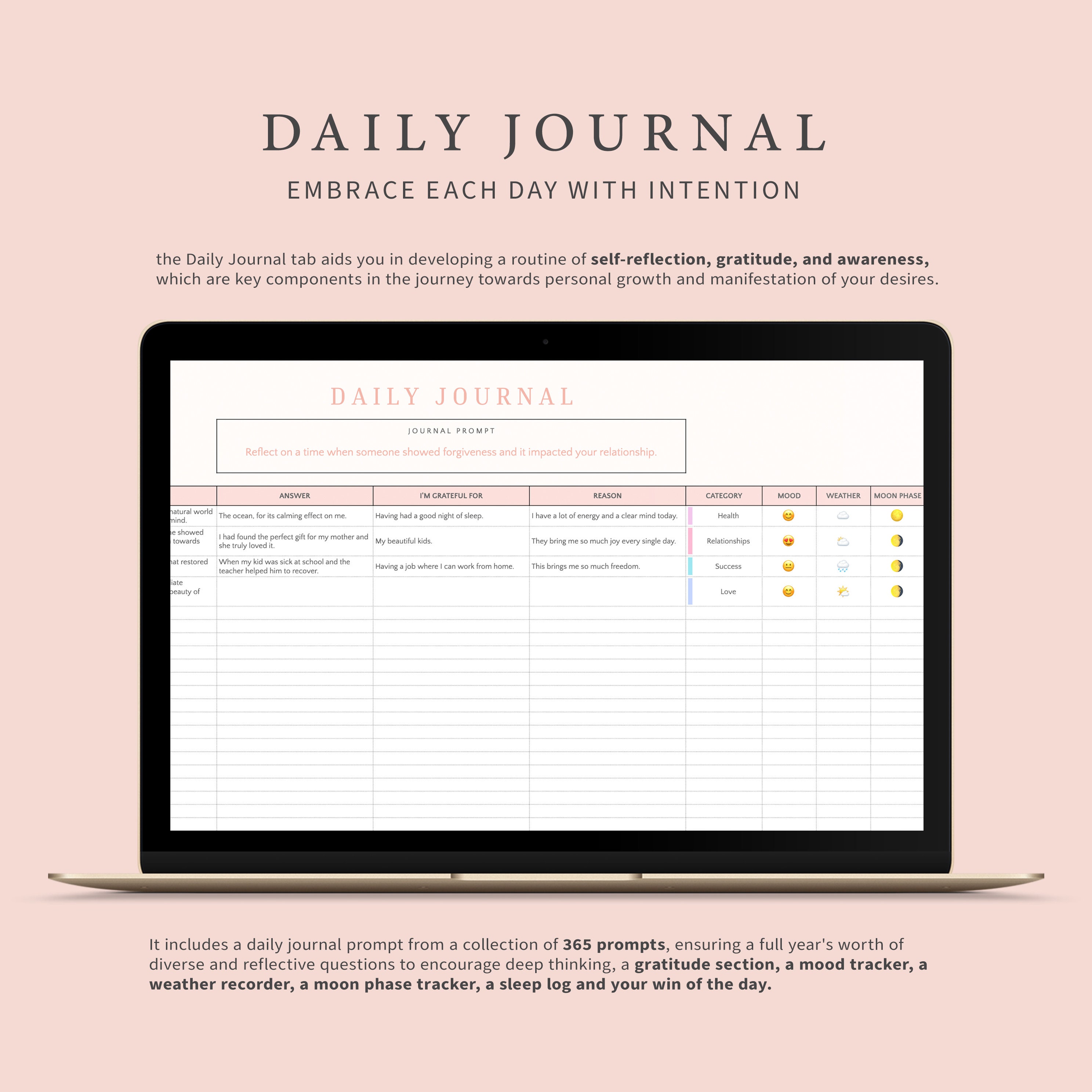 Manifestation Tracker Digital Manifesting Planner Daily Journal ...