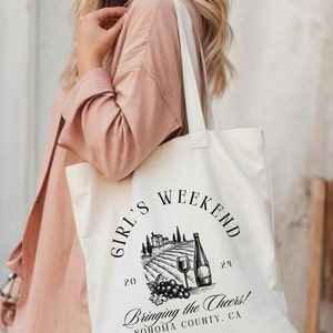 Custom Girls Weekend Tote Bag, Party Gifts for Wine Tasting Weekend ...