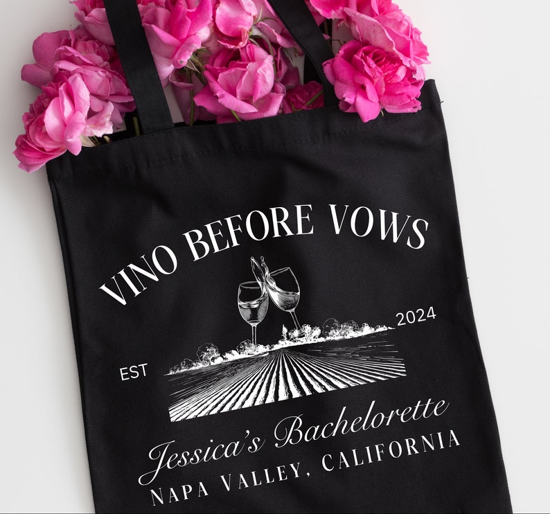 Custom Napa Valley Bachelorette Tote Bag, Bachelorette Party Gifts ...
