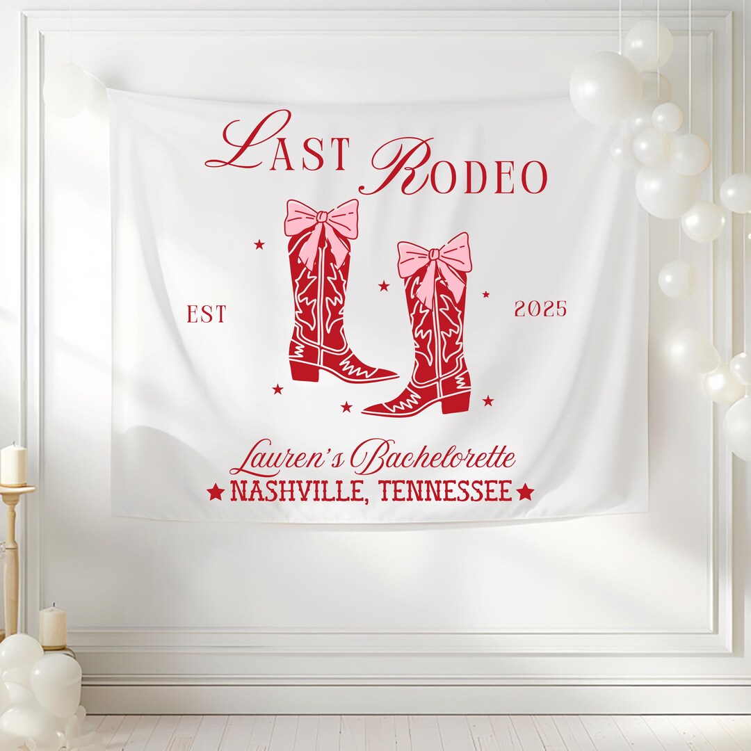 Western Bachelorette Banner, Last Rodeo Party Sign, Cowgirl Tapestry ...