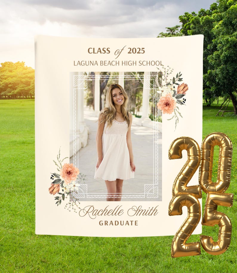 Boho Graduation Banner Class of 2025, Custom Grad Party Backdrop ...