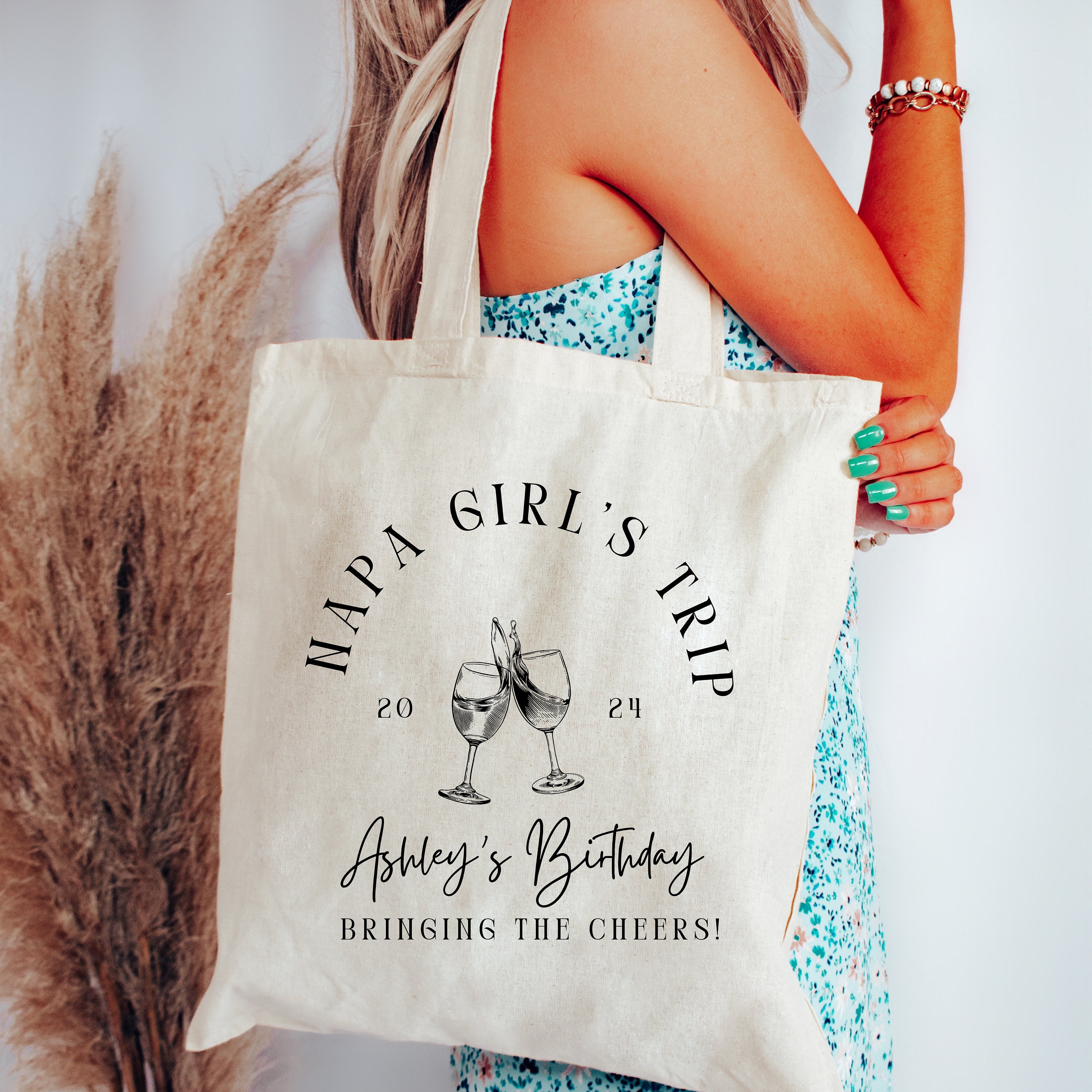 Custom Girls Trip Birthday Tote Bag, Girls Napa Wine Bag, Vacation ...