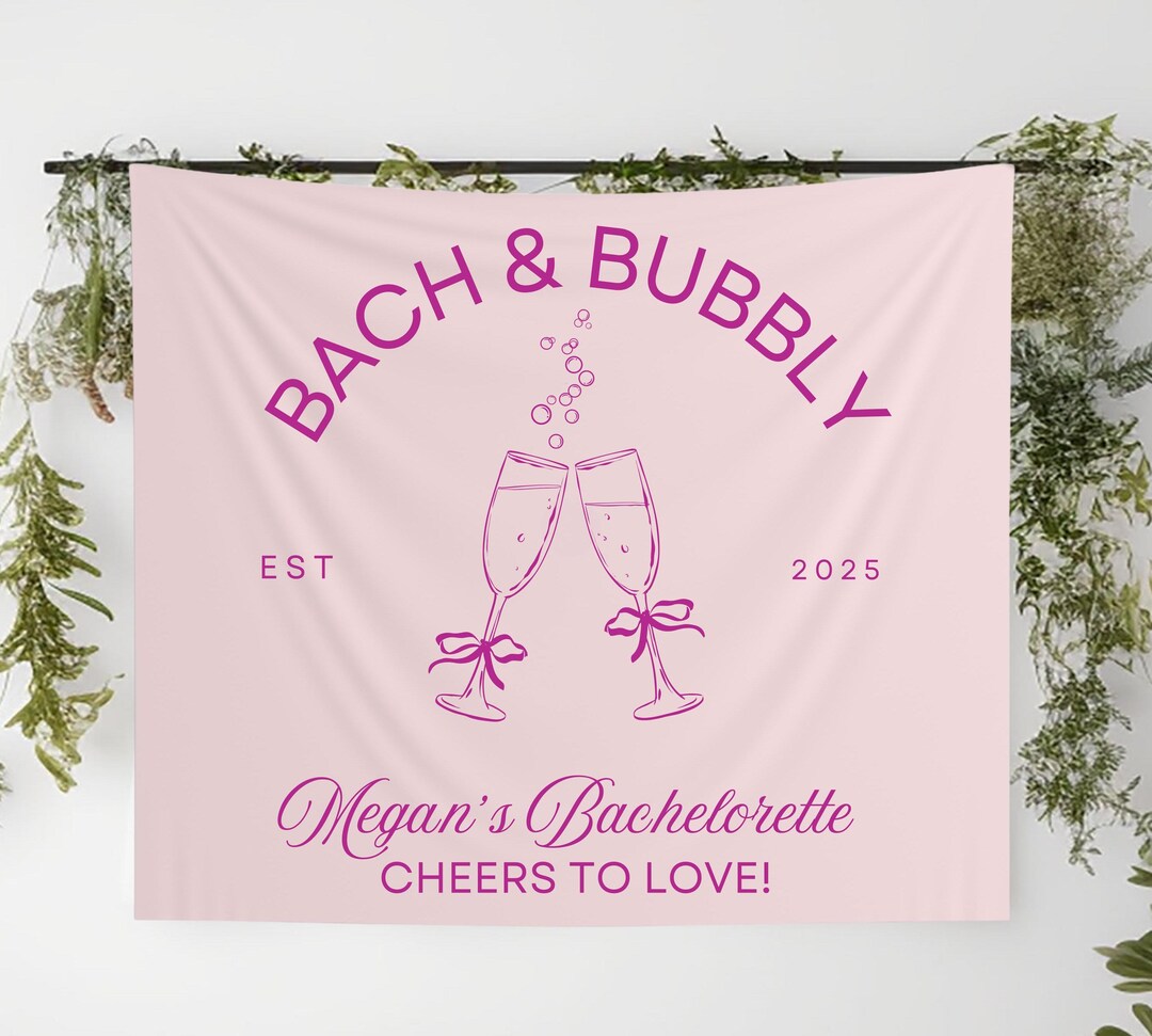 Bach & Bubbly Banner: Custom Champagne Bachelorette Party Decor - Etsy