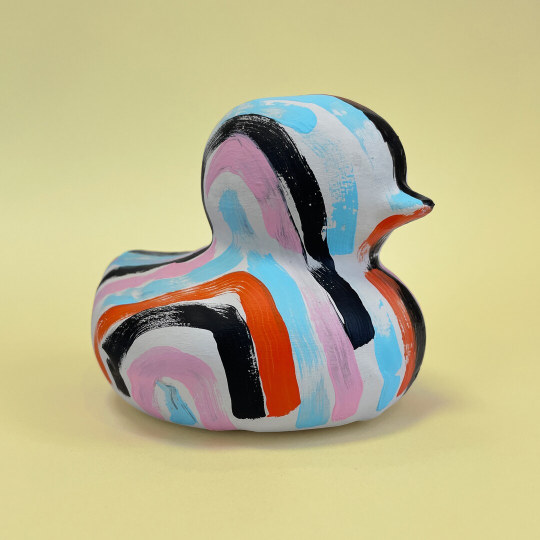 Handcrafted Plaster Duck Sculpture. Painted Interior Object, Home Decor ...