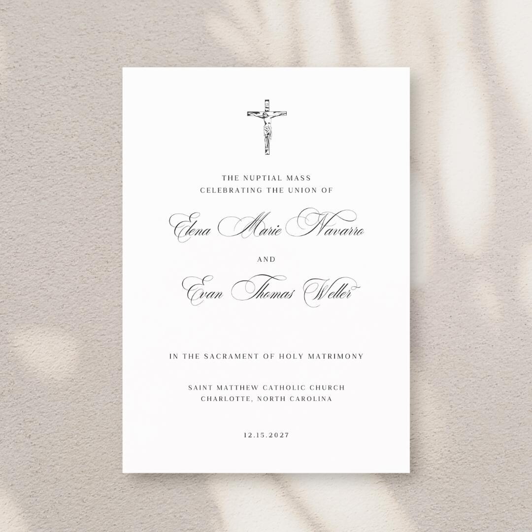 Traditional Latin Mass Wedding Program | Editable Canva Template ...