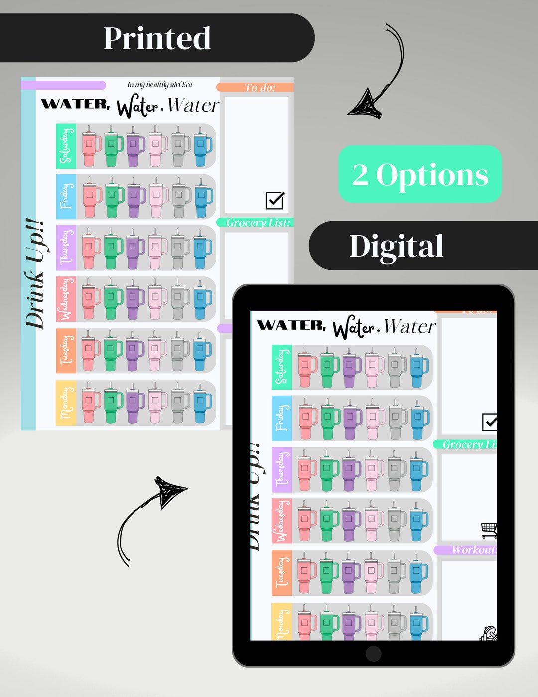 Water Tracker Printable Water Tracker Yearly Tracker Health Log Health ...