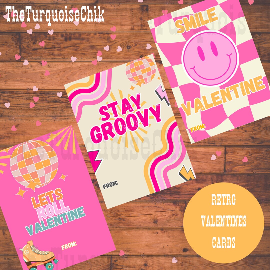 Retro Valentines Day Printables, Valentines Day Cards - Etsy