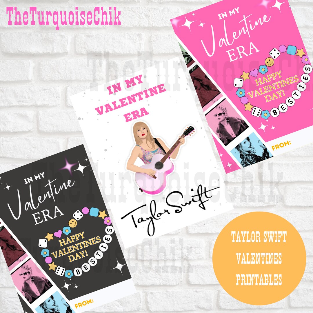 Taylor Swift Valentine Cards, Swiftie Valentines, Printable Classroom ...