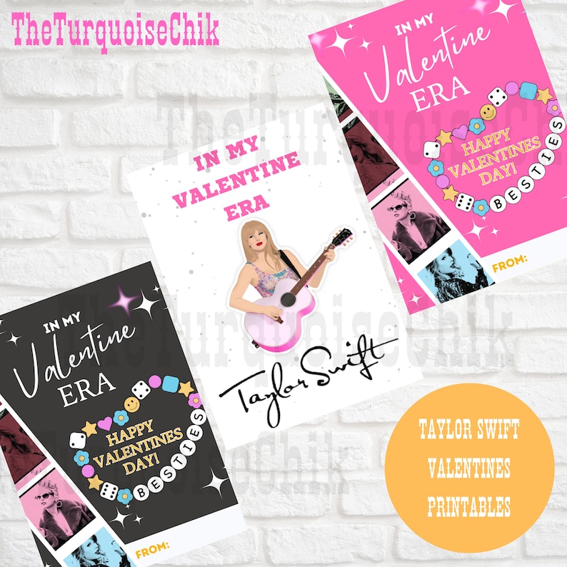 Taylor Swift Valentine Cards, Swiftie Valentines, Printable Classroom ...