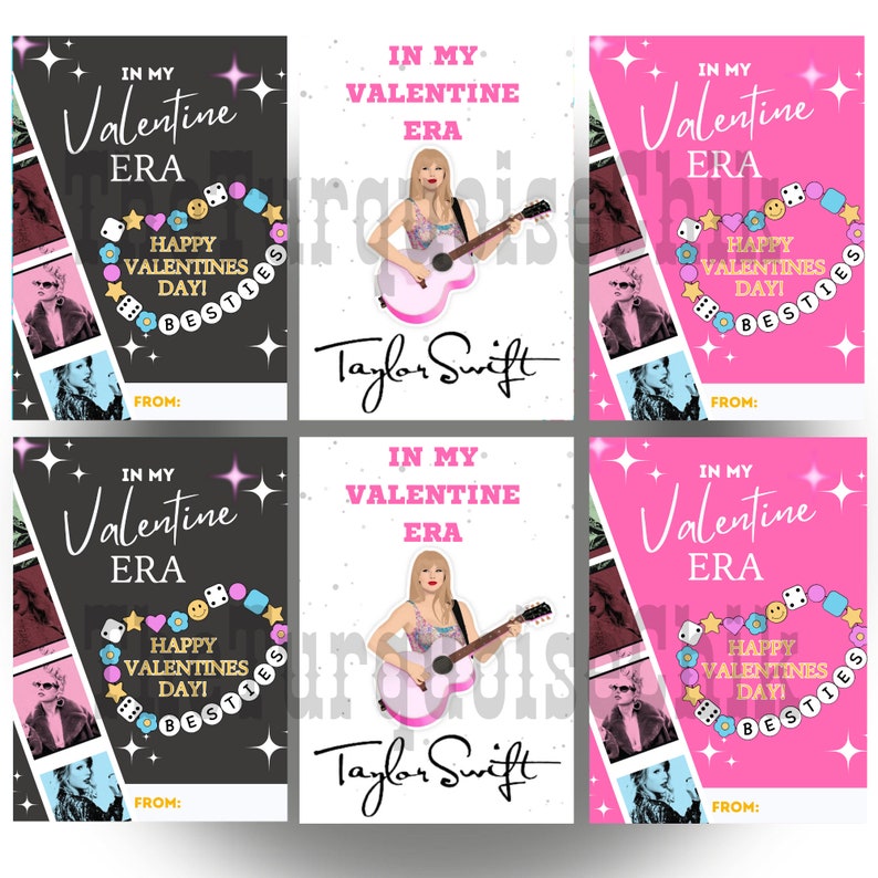 Taylor Swift Valentine Cards, Swiftie Valentines, Printable Classroom ...