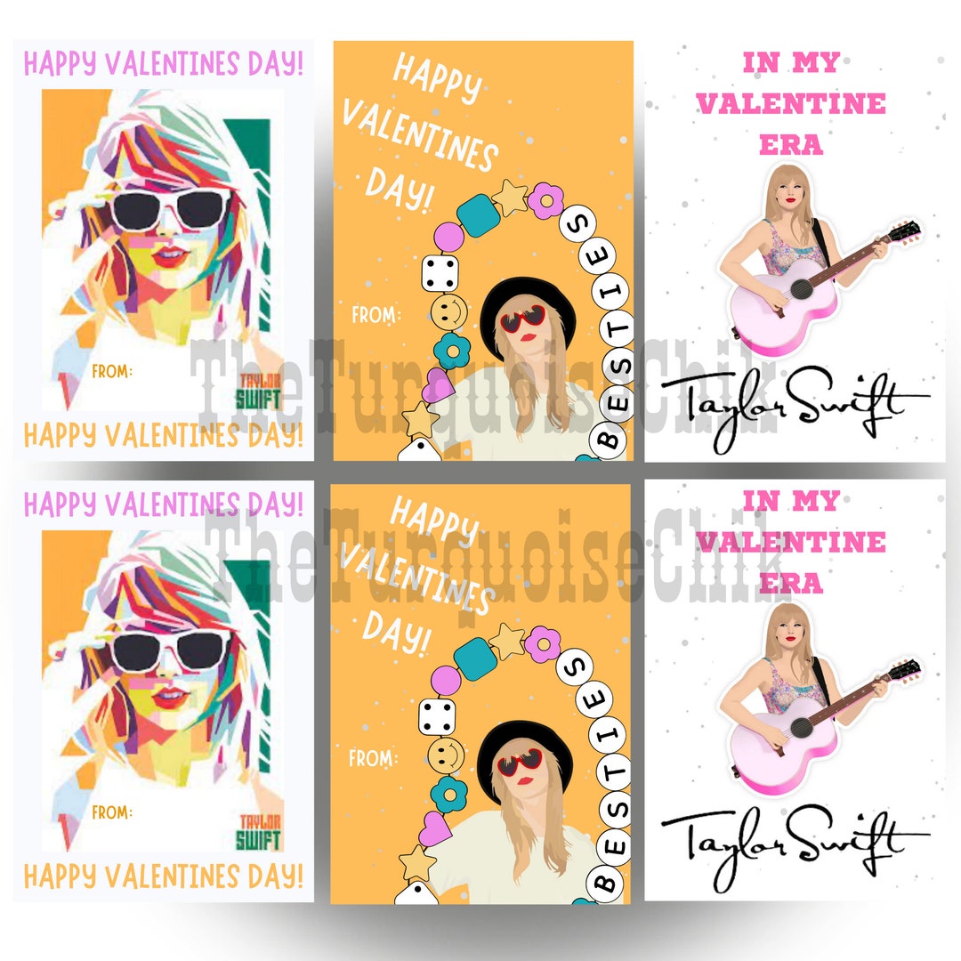 Taylor Swift Valentine Cards, Swiftie Valentines, Printable Classroom ...