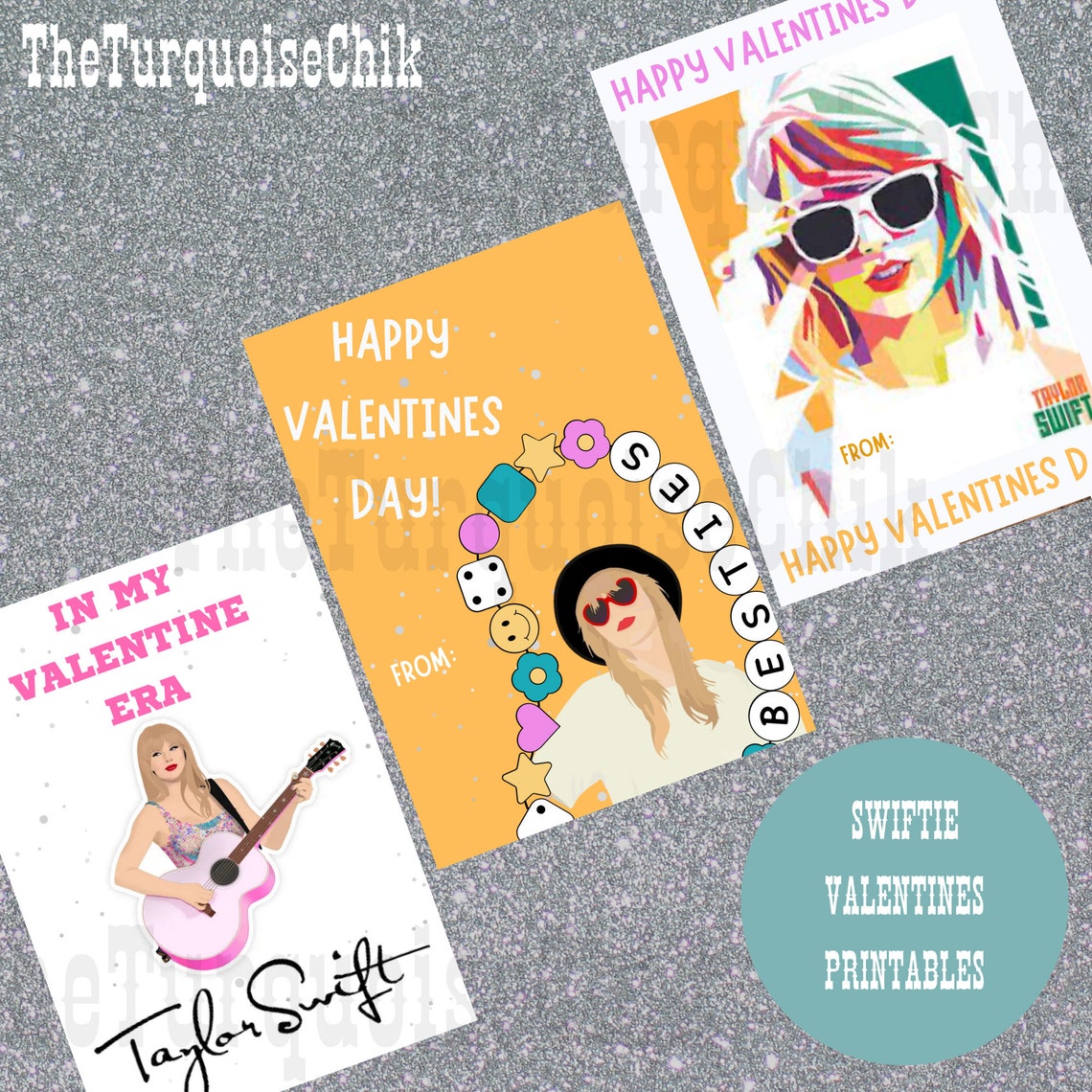 Taylor Swift Valentine Cards, Swiftie Valentines, Printable Classroom ...