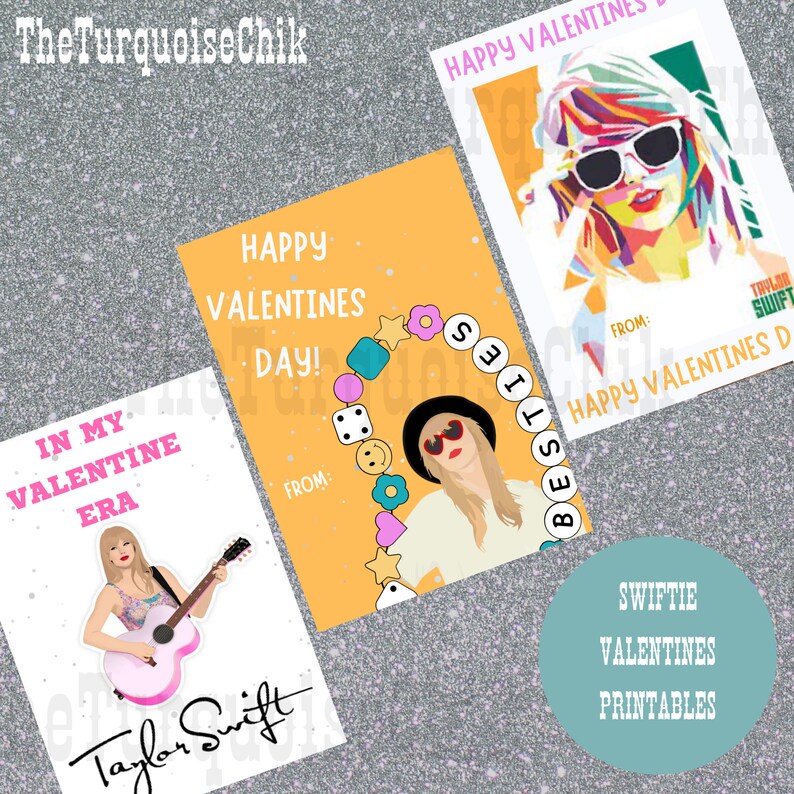 Taylor Swift Valentine Cards, Swiftie Valentines, Printable Classroom ...