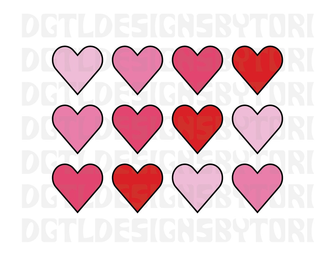 Hearts | Instant Download | PNG and SVG Files | Valentine's Day - Etsy