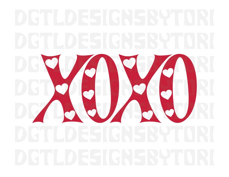XOXO Hearts | Instant Download | PNG and SVG Files | Valentine's Day - Etsy