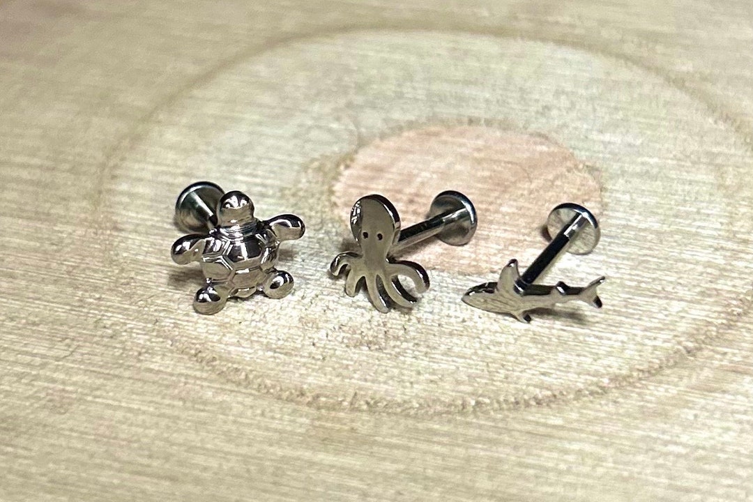 Sterilised Titanium Ear Labret With Sea Life Attachment - Etsy UK