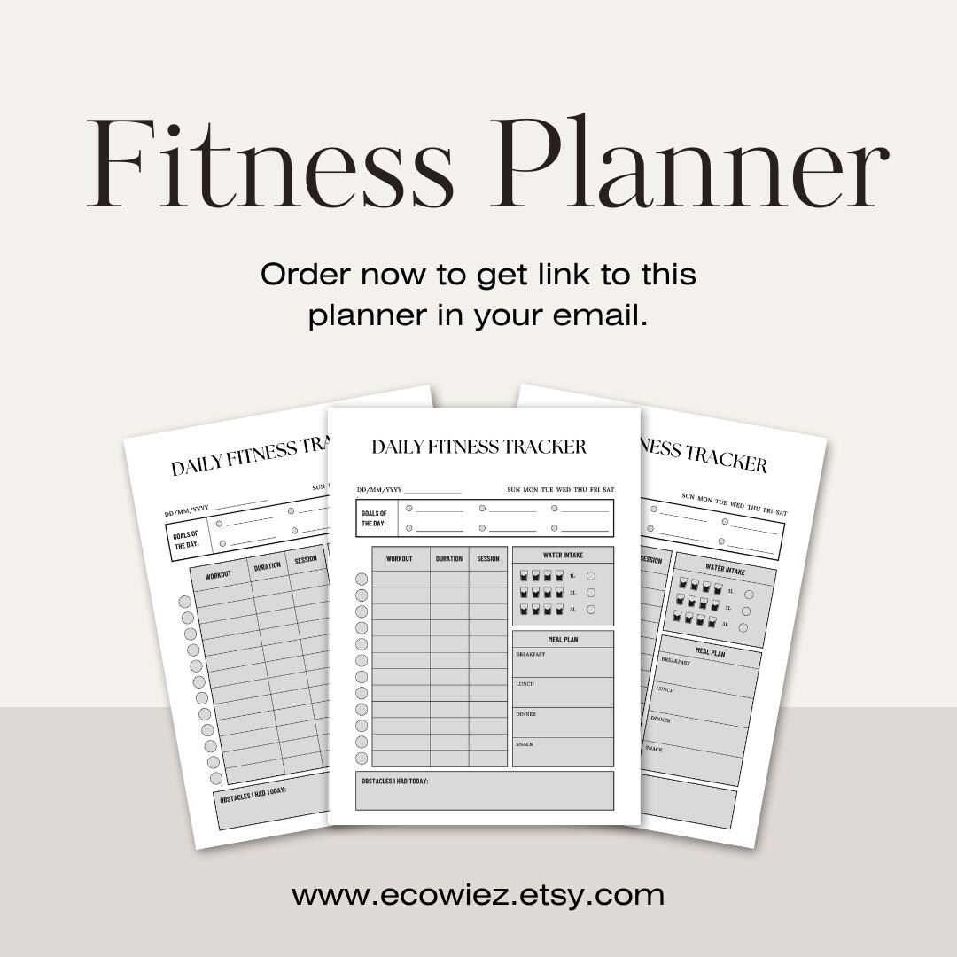 Printable Daily Fitness Tracker, Customizable Workout Planner, Achieve ...