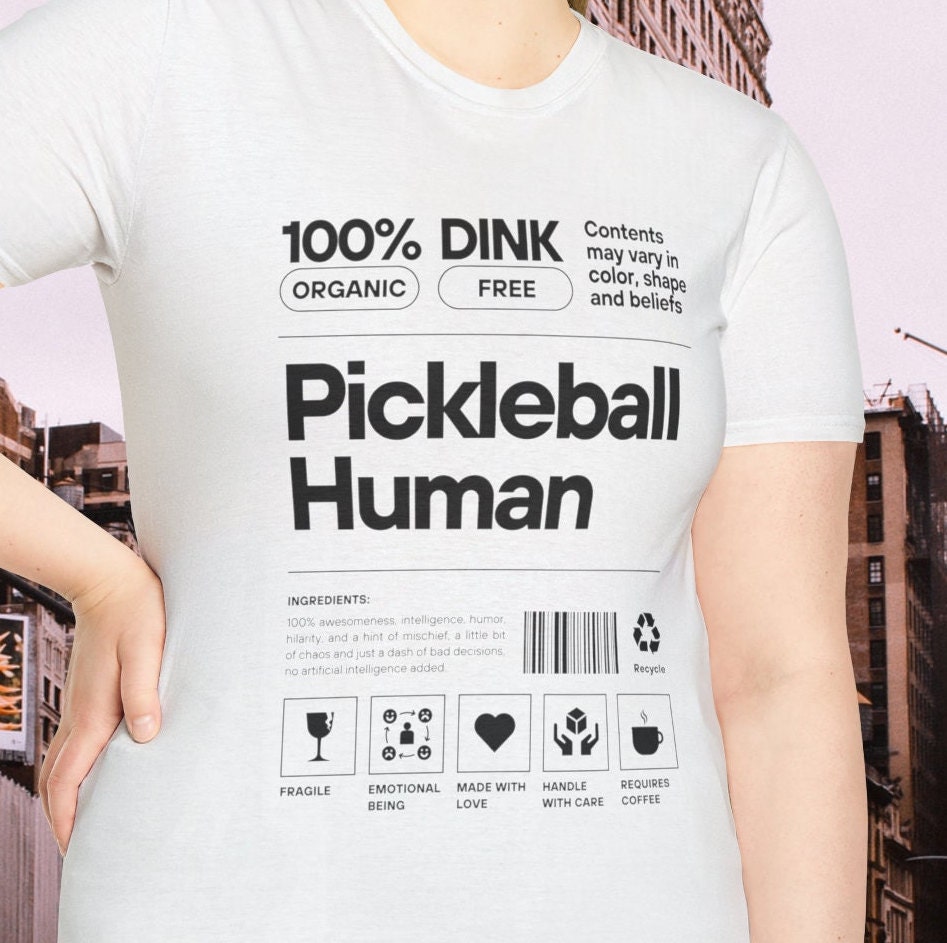 Grocery Tag Human Pickleball Unisex Softstyle T-shirt. Gift Shirt for ...