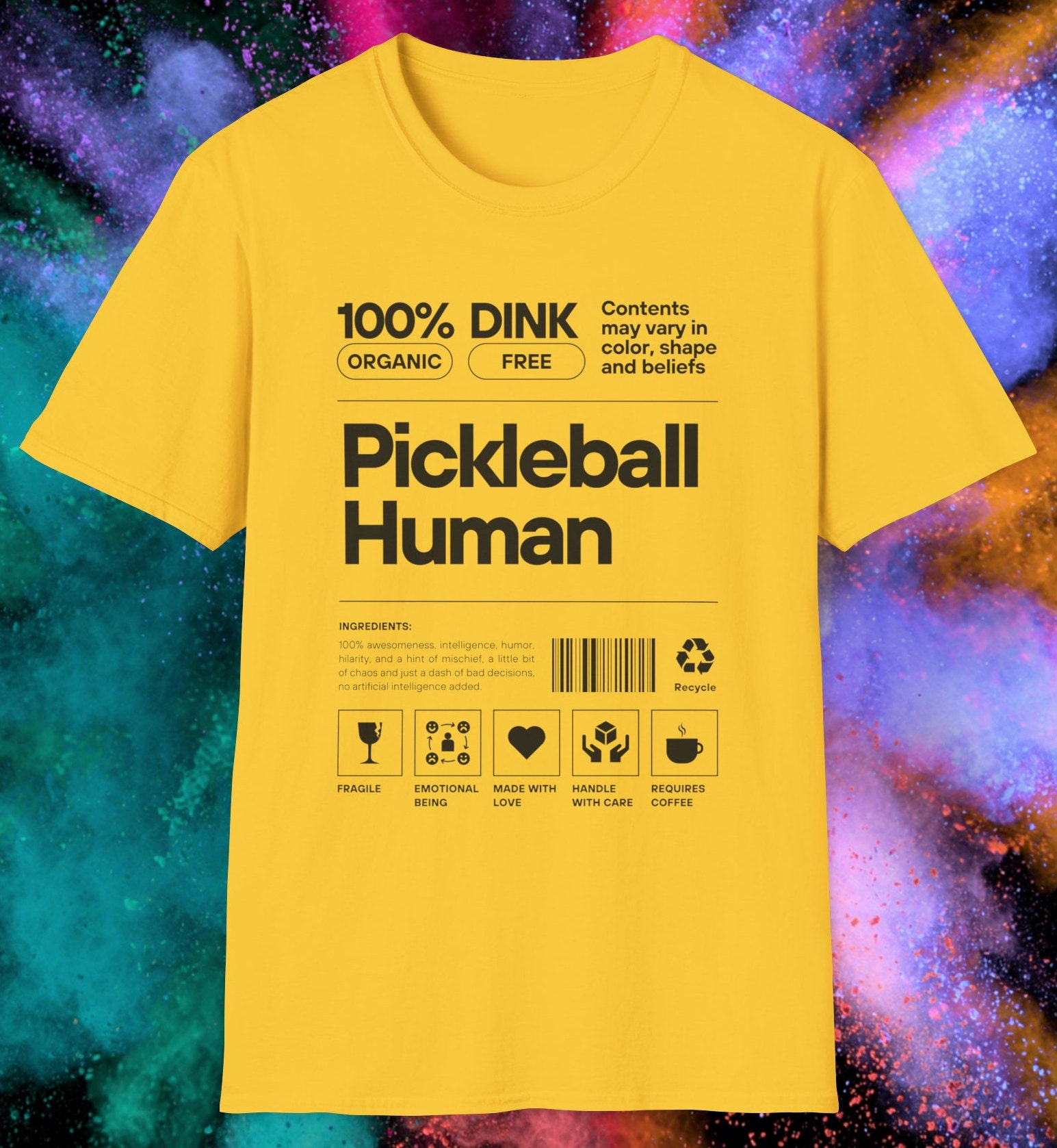 Grocery Tag Human Pickleball Unisex Softstyle T-shirt. Gift Shirt for ...
