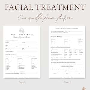 Esthetician Forms Bundle: Facial Consultation, Consent, and Treatment ...
