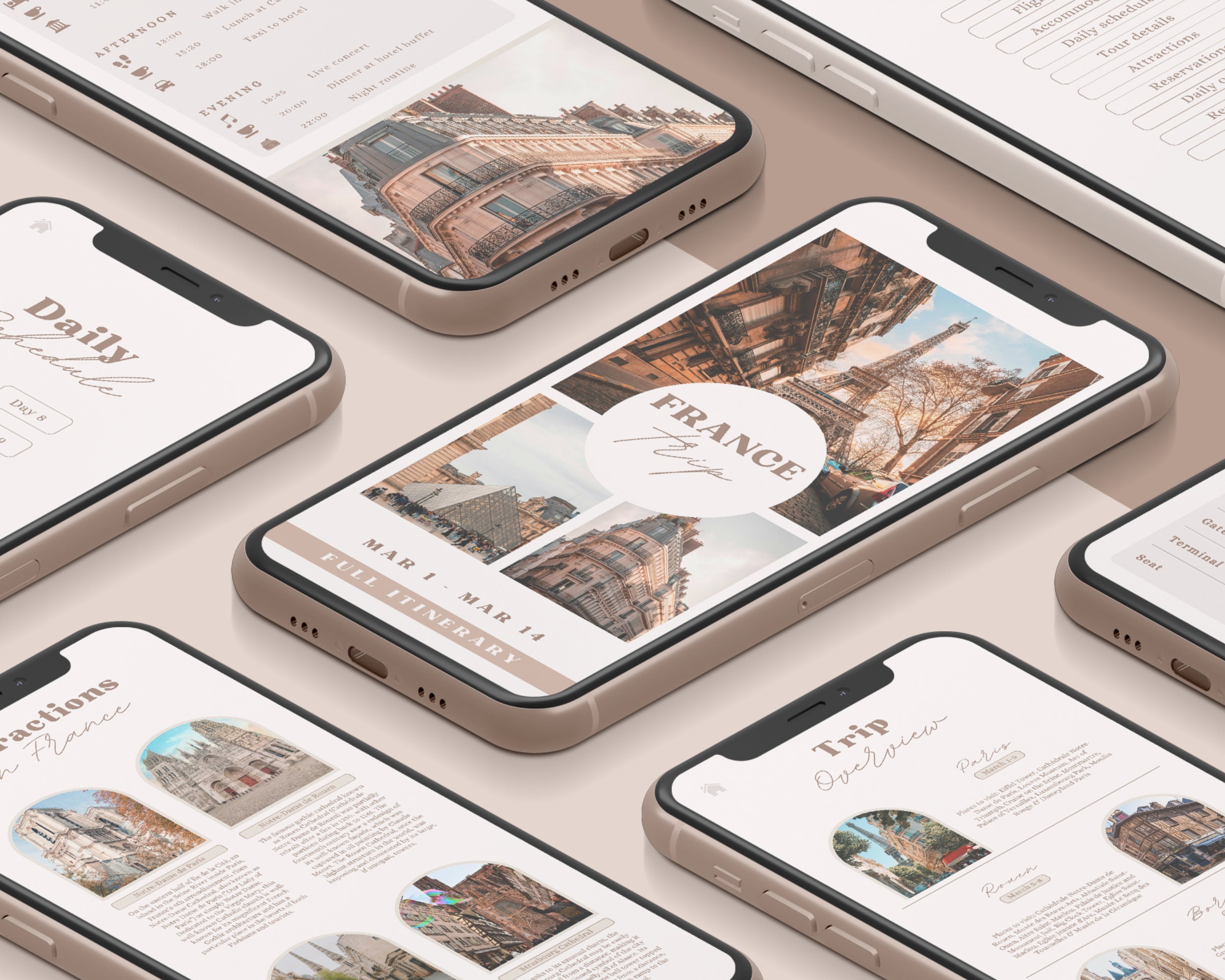 France Travel Itinerary Template: Editable Trip Planner (canva Template ...