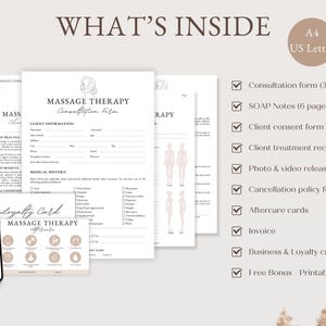 Editable Massage Therapy Forms: Client Consultation, Consent (digital ...