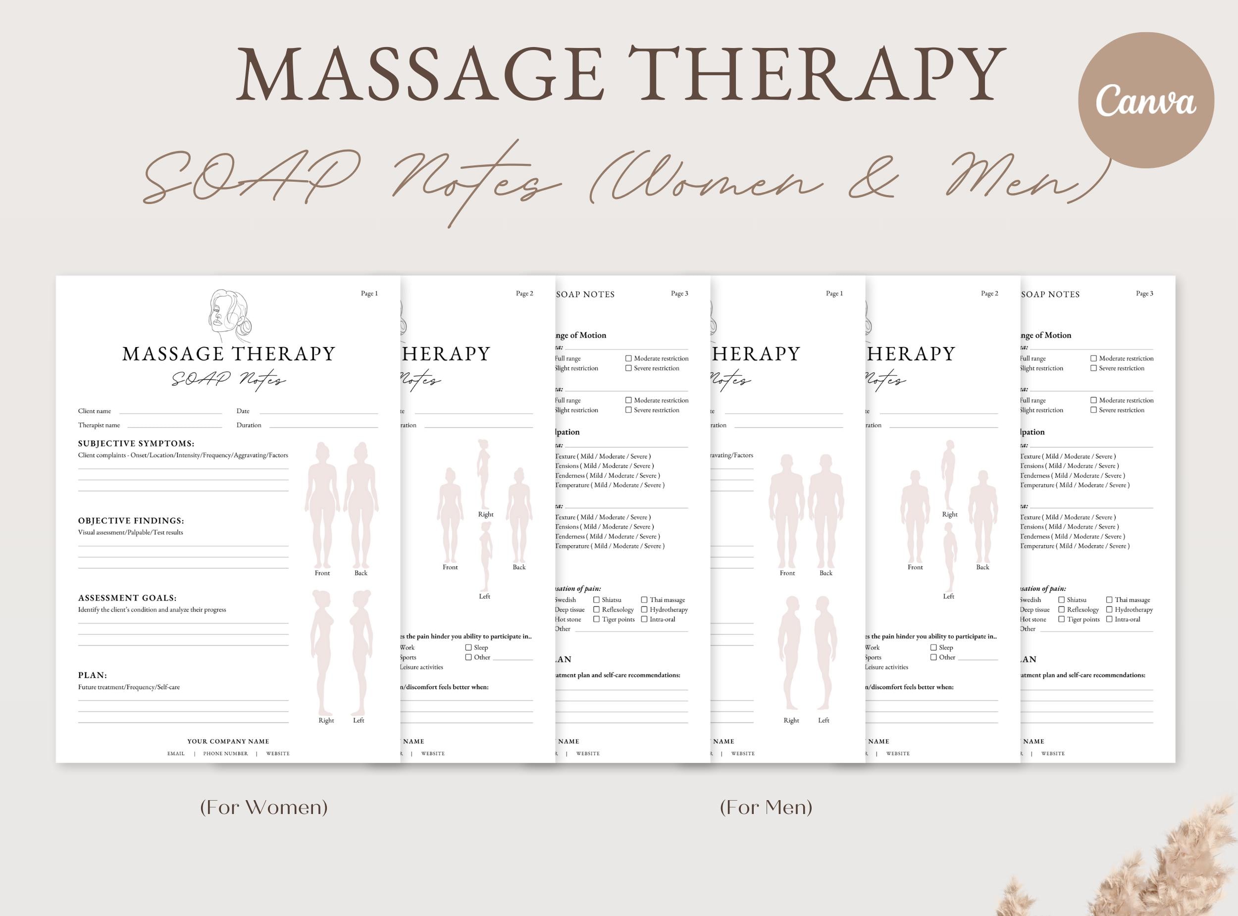 Editable Massage Therapy Forms: Client Consultation, Consent (digital ...