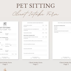 Pet Sitting Forms Bundle: Client Agreement, Invoice, Feedback (canva ...
