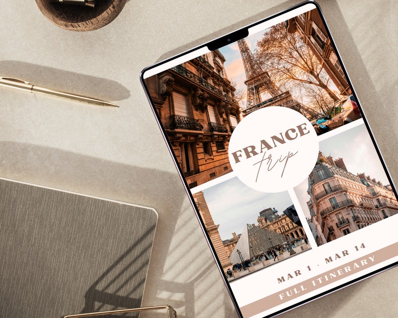 France Travel Itinerary Template: Editable Trip Planner (canva Template ...