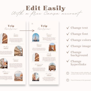 Italy Travel Itinerary Template: Editable Digital Travel Planner (canva ...