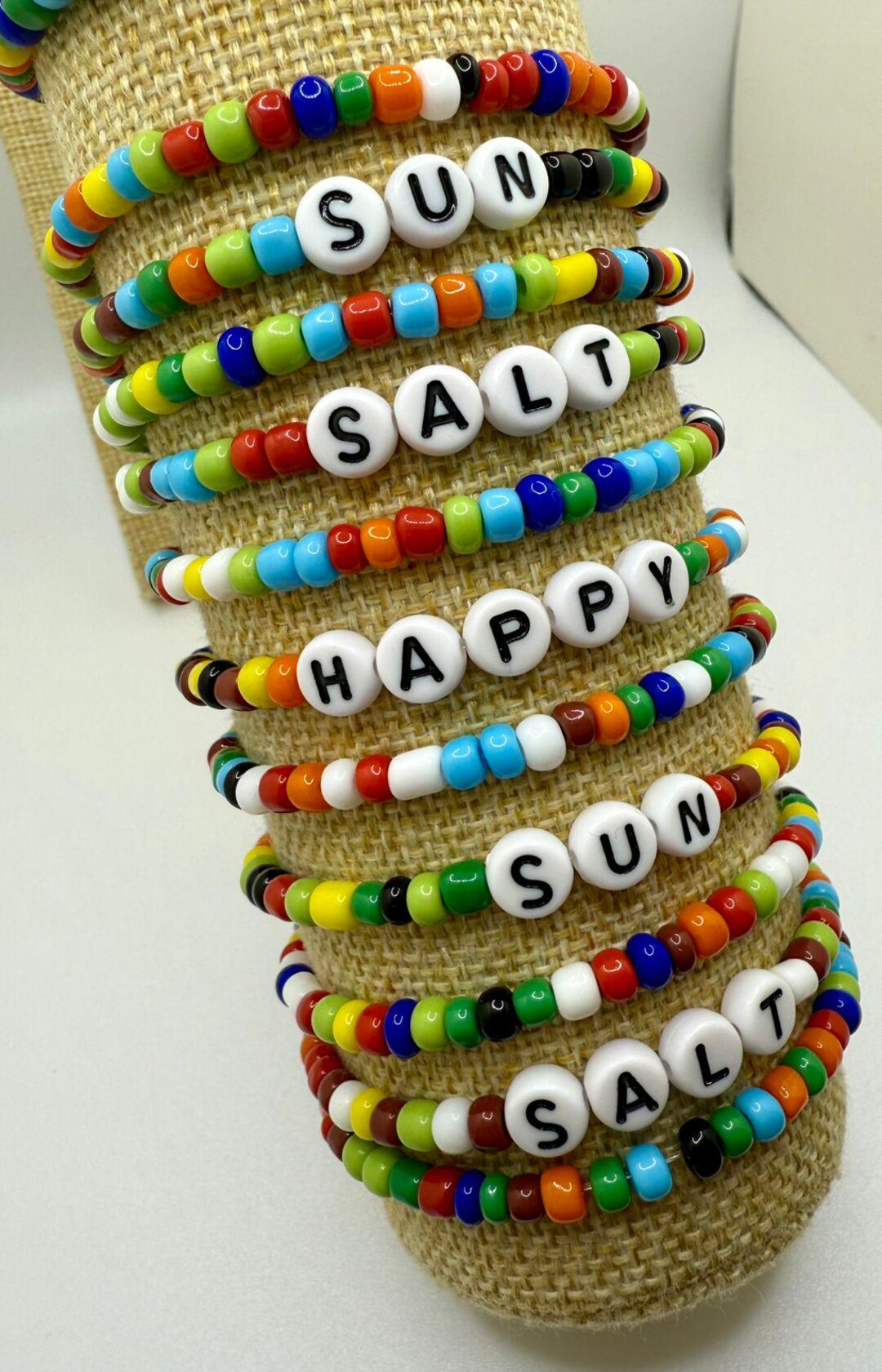 Custom Friendship Bracelet, Personalize Name Bead Bracelet, Friendship ...