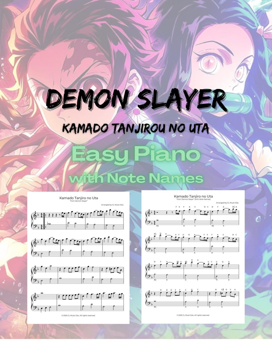 Demon Slayer Piano Sheet | Kamado Tanjiro No Uta | Easy Piano ...