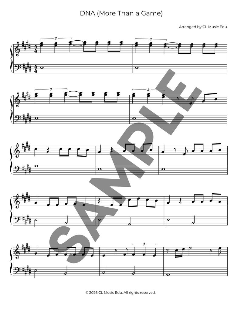 DNA (more Than a Game) World Cup 2026 | Easy Piano| With Note Names ...