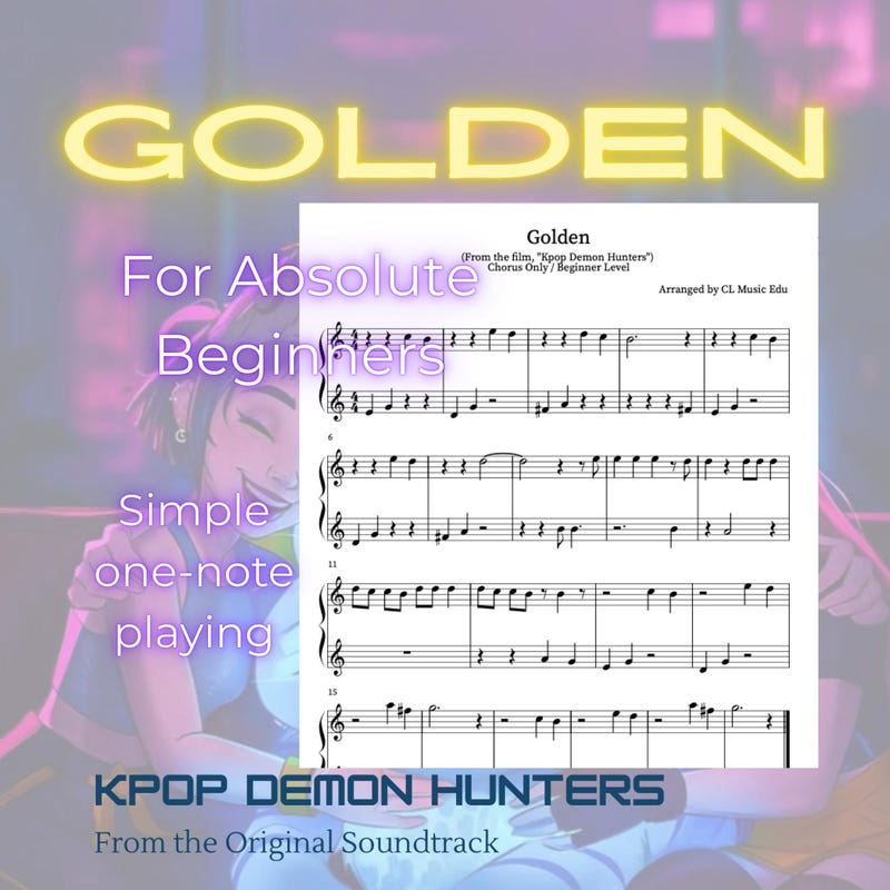 Golden Kpop Demon Hunter Alto Sax Music Sheet - Etsy Canada