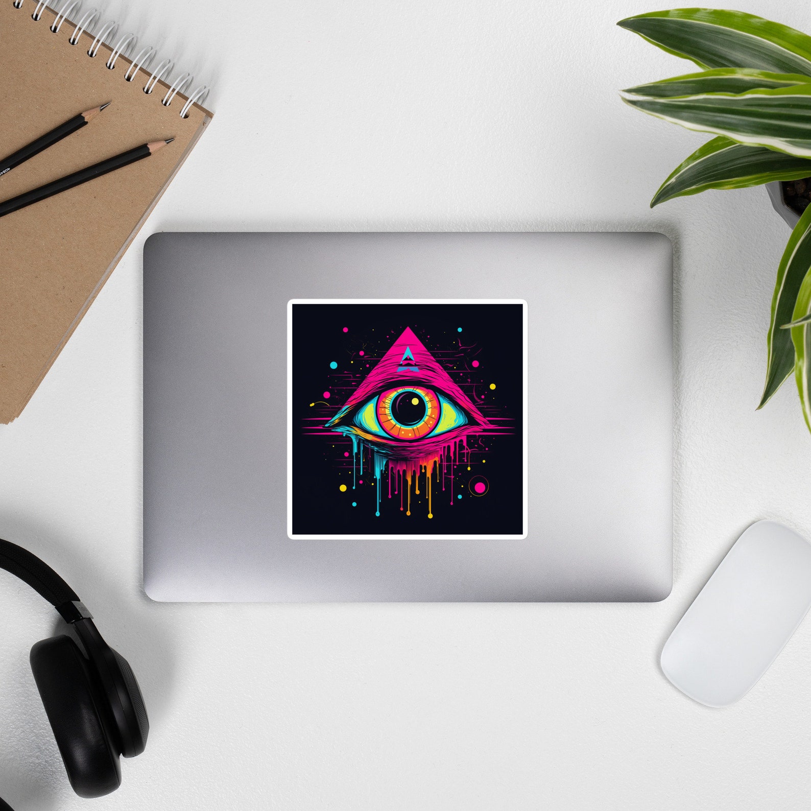 Neon Evil Eye, RAD Vinyl Sticker, 80s 90s Aesthetic, Retro Vibes ...